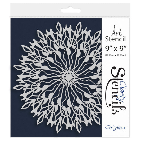 Barbara's Pinwheel Doodle Round 9" x 9" Frameless Stencil – Claritystamp