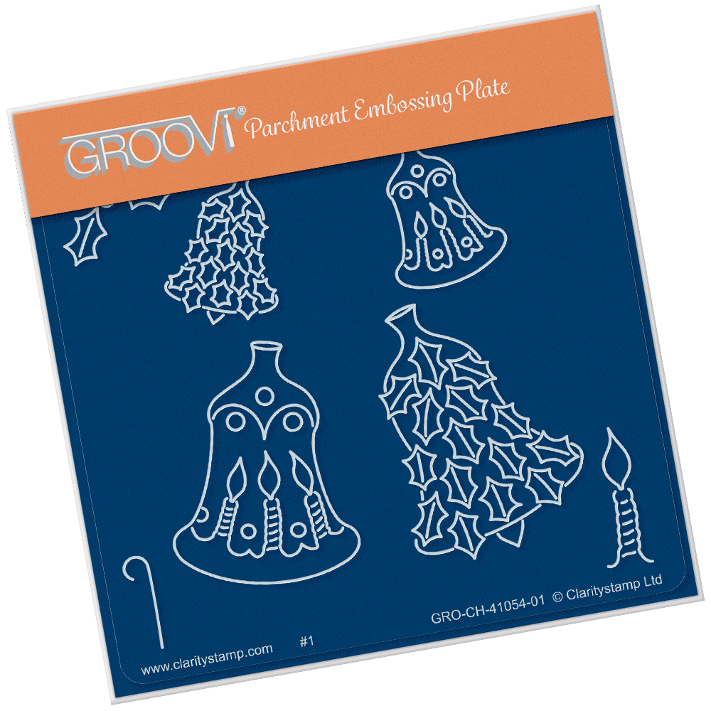 Bell Baubles A6 Square Groovi Baby Plate – Claritystamp