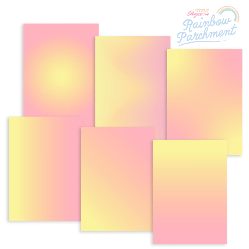 Rainbow Parchment - Lemon Sorbet Sunrise A4 – Claritystamp
