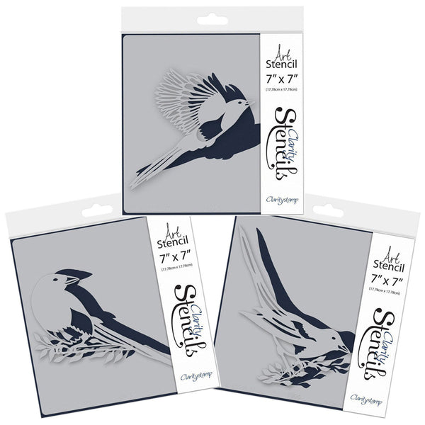 Magpies 7" x 7" Stencil Collection – Claritystamp