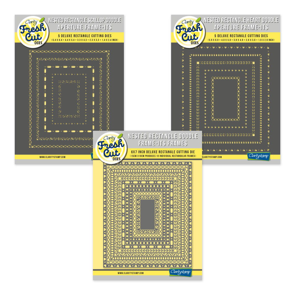 Rectangles - Nested Doodle Frame-its Die Set – Claritystamp
