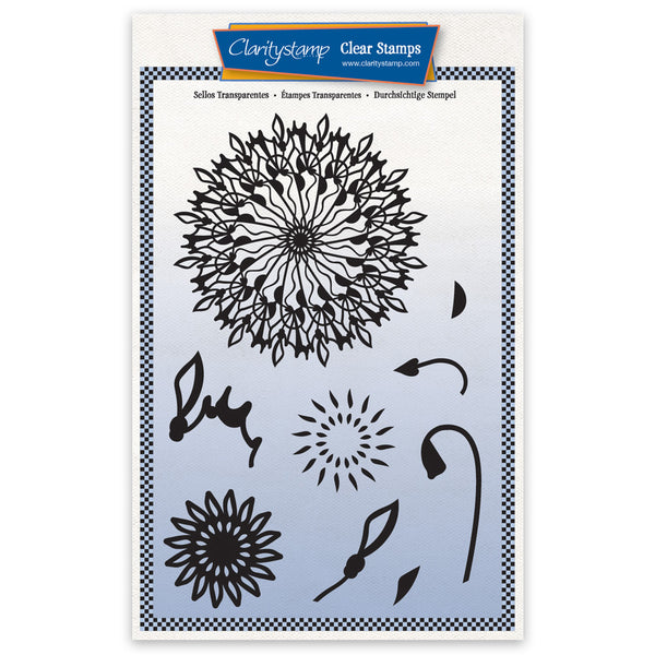 Barbara's Pinwheel Doodle Round A5 Stamp Set – Claritystamp