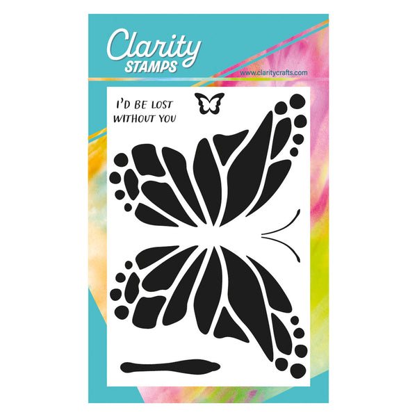 Large Monarch Butterfly A6 Stamp & Mask Set – Claritystamp