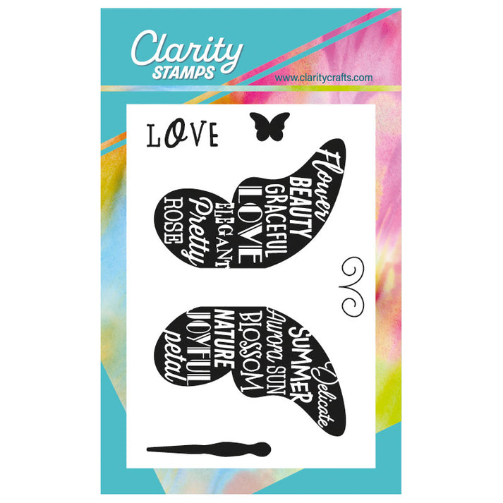 Small Graceful Butterfly A7 Stamp & Mask Set – Clarity Crafts