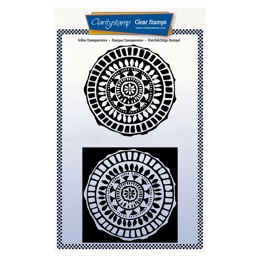 Block Print Leafy Rounds - Two Way Overlay A5 Stamp Set – Claritystamp
