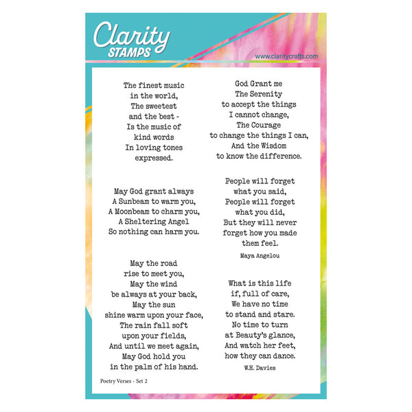 Barbara's Poetry Verses 2 -The Finest Music A5 Stamp Set – Claritystamp