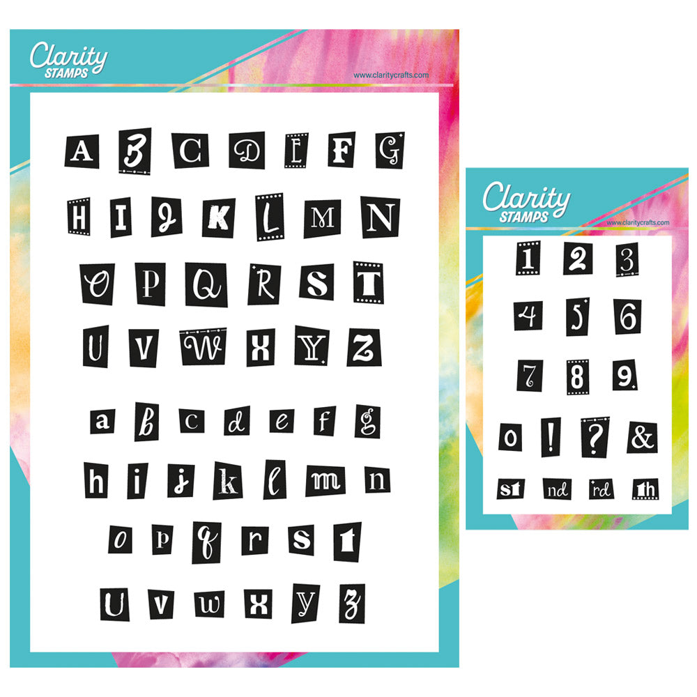 Block Print Alphabet & Numbers A4 & A6 Stamp Collection – Clarity Crafts