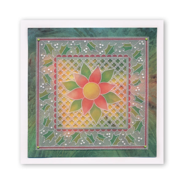 Tina's Christmas Snowman & Robins A4 Square Groovi Plate – Claritystamp