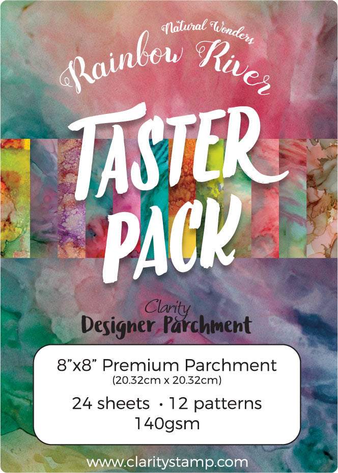 Rainbow River Designer Parchment 24 Piece Taster Pack 8" x 8" – Clarity ...